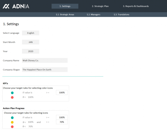 Strategic Plan Template Excel | Adnia Solutions Strategic Plan Template Excel | Adnia Solutions