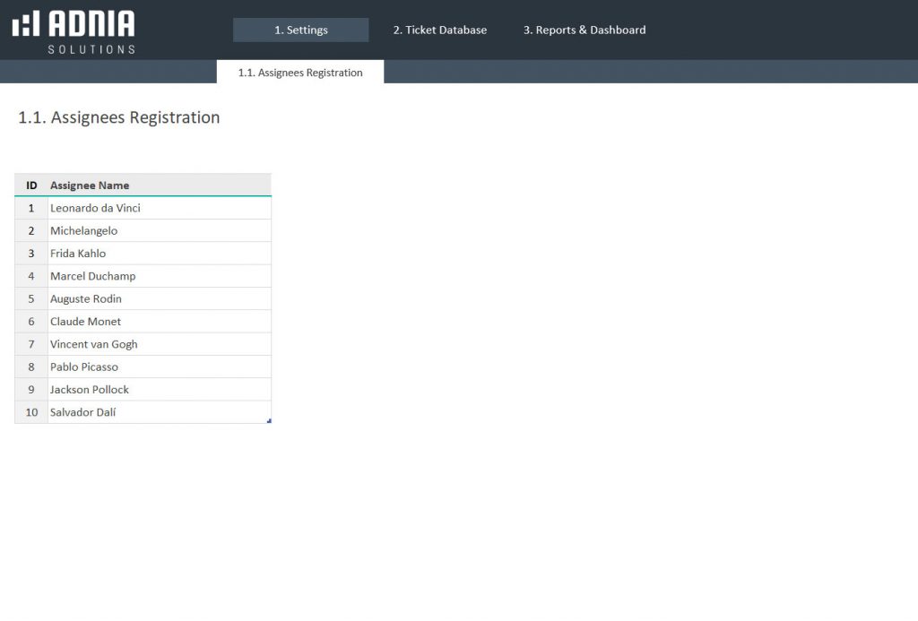 Issue Tracking Excel Template | Adnia Solutions