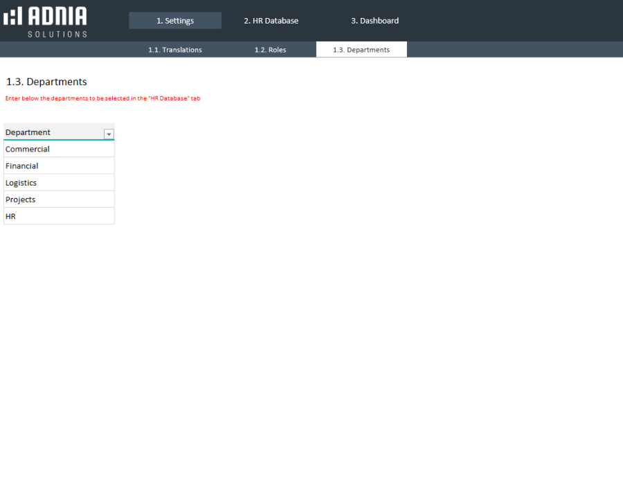 HR Database Excel Template Adnia Solutions
